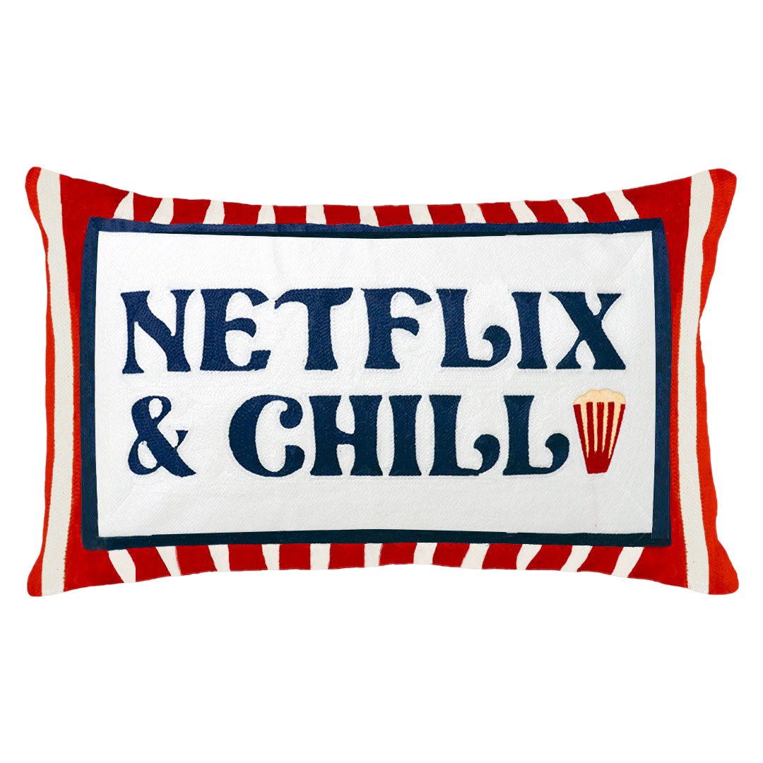 Netflix & Chill Needlepoint Cushion – Big Fat Duck